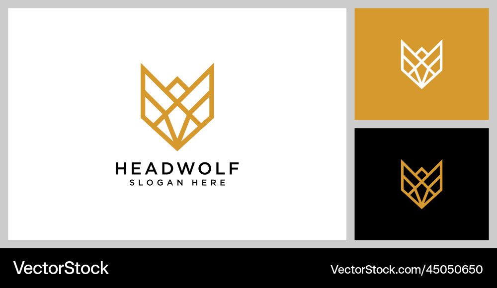 Head wolf logo and line style Royalty Free Vector Image