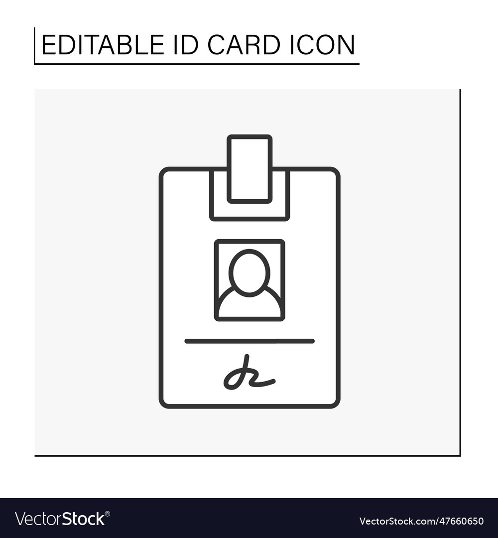 Id card line icon Royalty Free Vector Image - VectorStock Id card line icon Royalty Free Vector Image - VectorStock