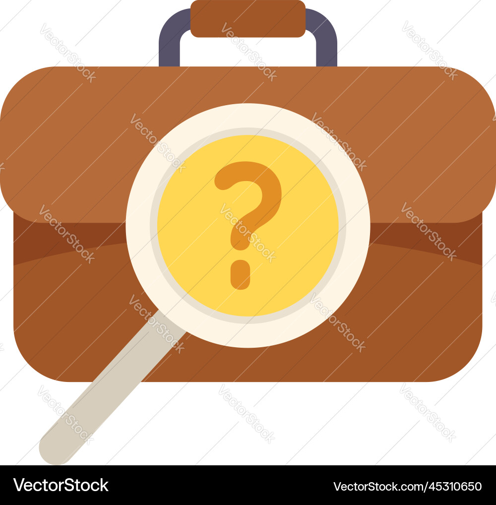 Job search bag icon flat online interview Vector Image