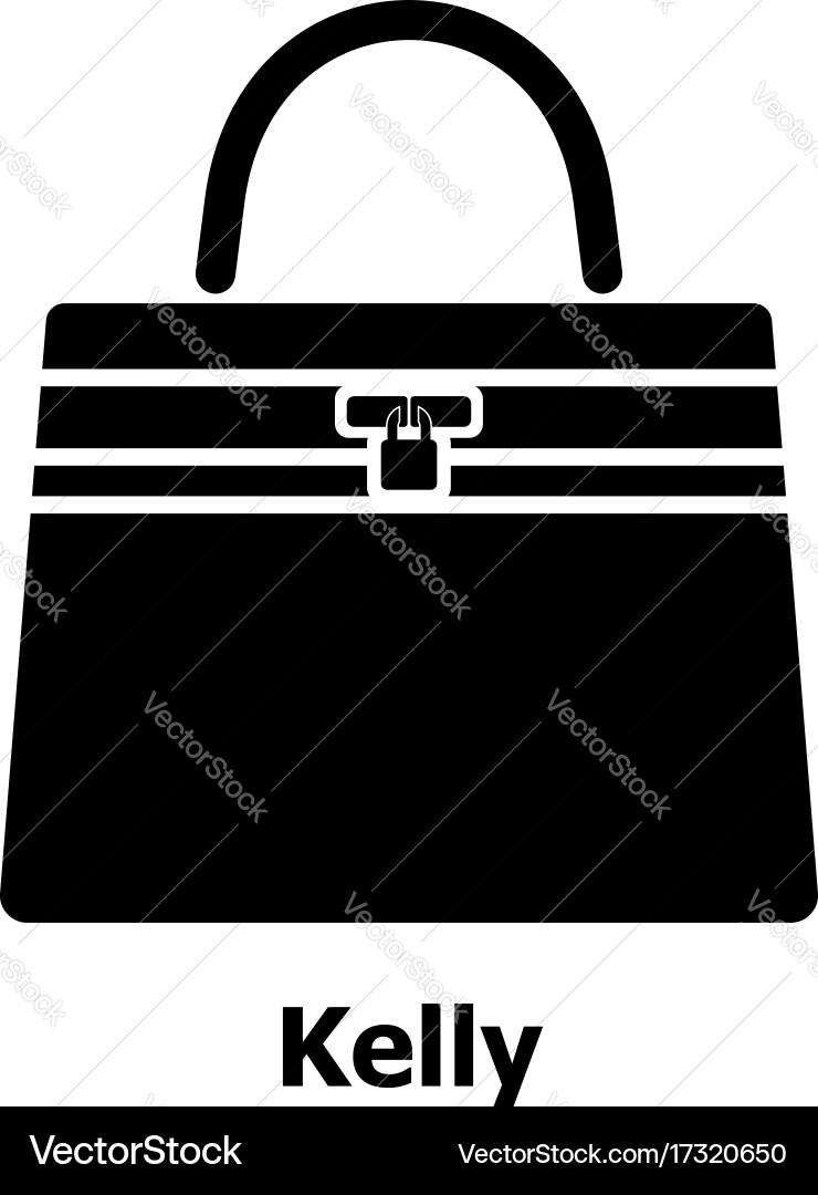 Kelly bag icon simple black style Royalty Free Vector Image