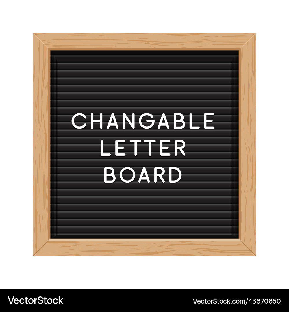 Letter board black isolated word background frame Vector Image