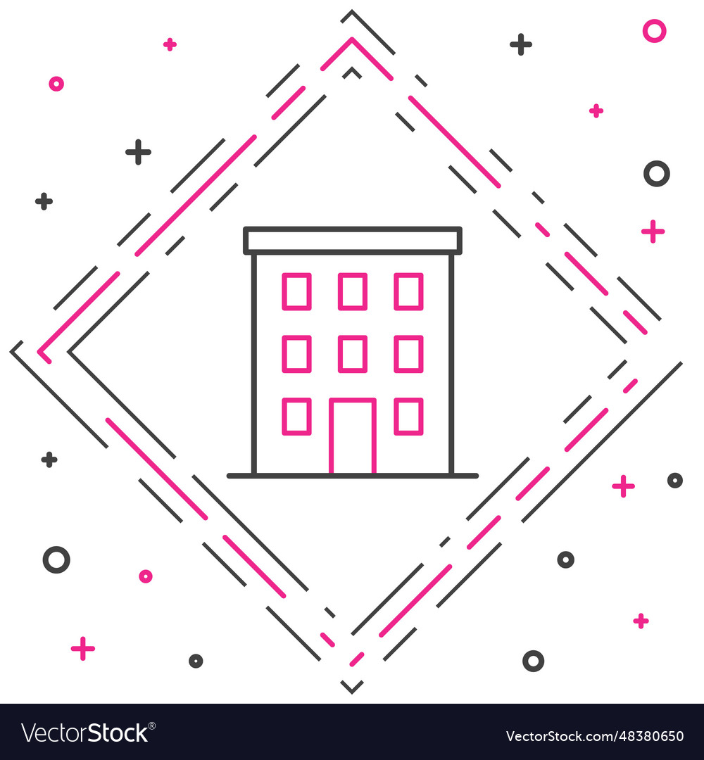 Line multi storey building icon isolated on white Vector Image