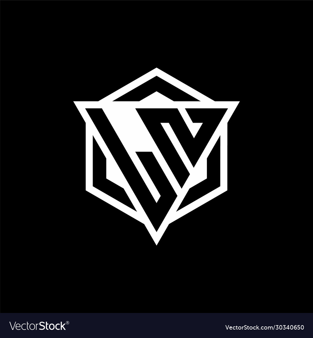 Ln logo monogram with triangle and hexagon shape Vector Image Ln logo monogram with triangle and hexagon shape Vector Image