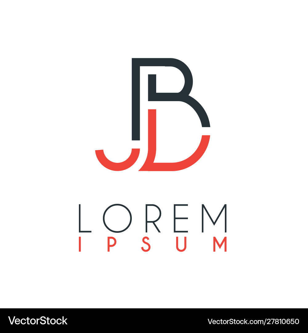 Logo between letter j and b or jb Royalty Free Vector Image