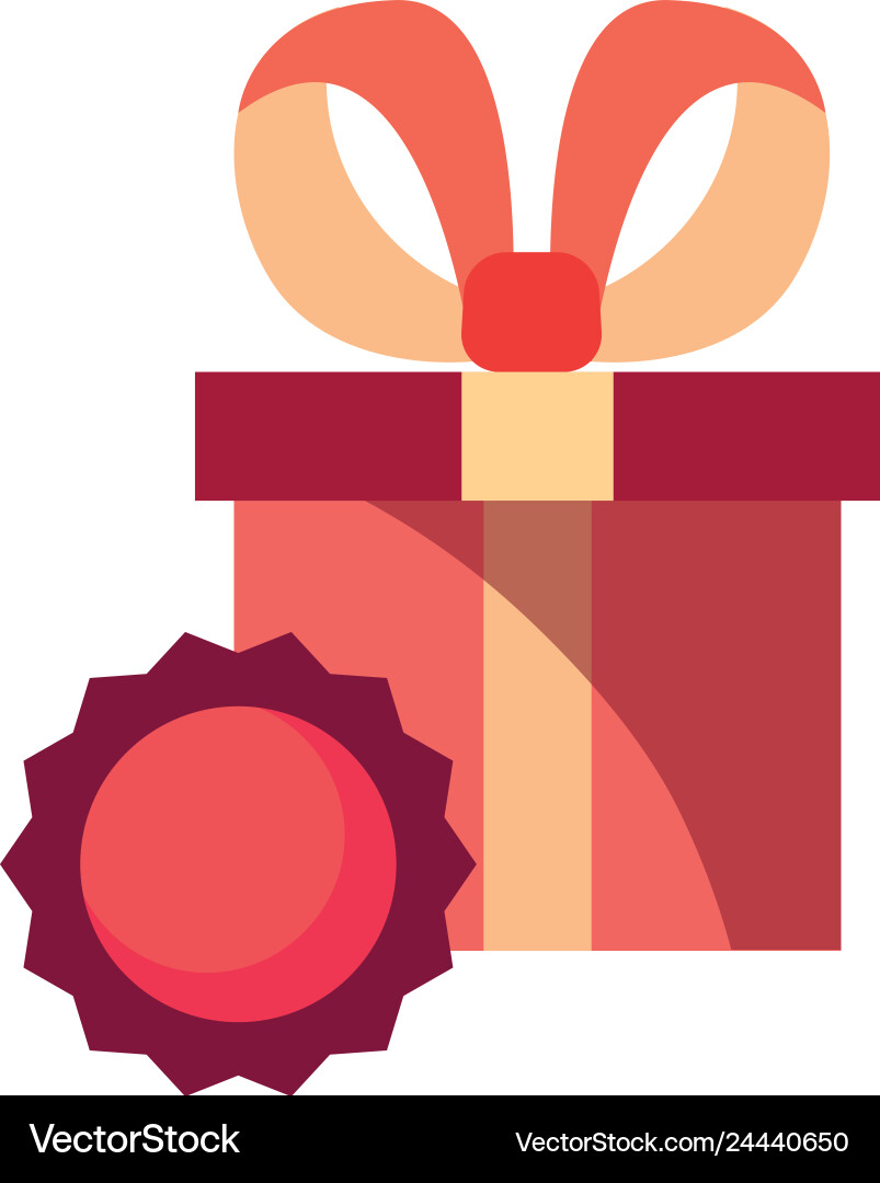 Online shopping gift box label Royalty Free Vector Image