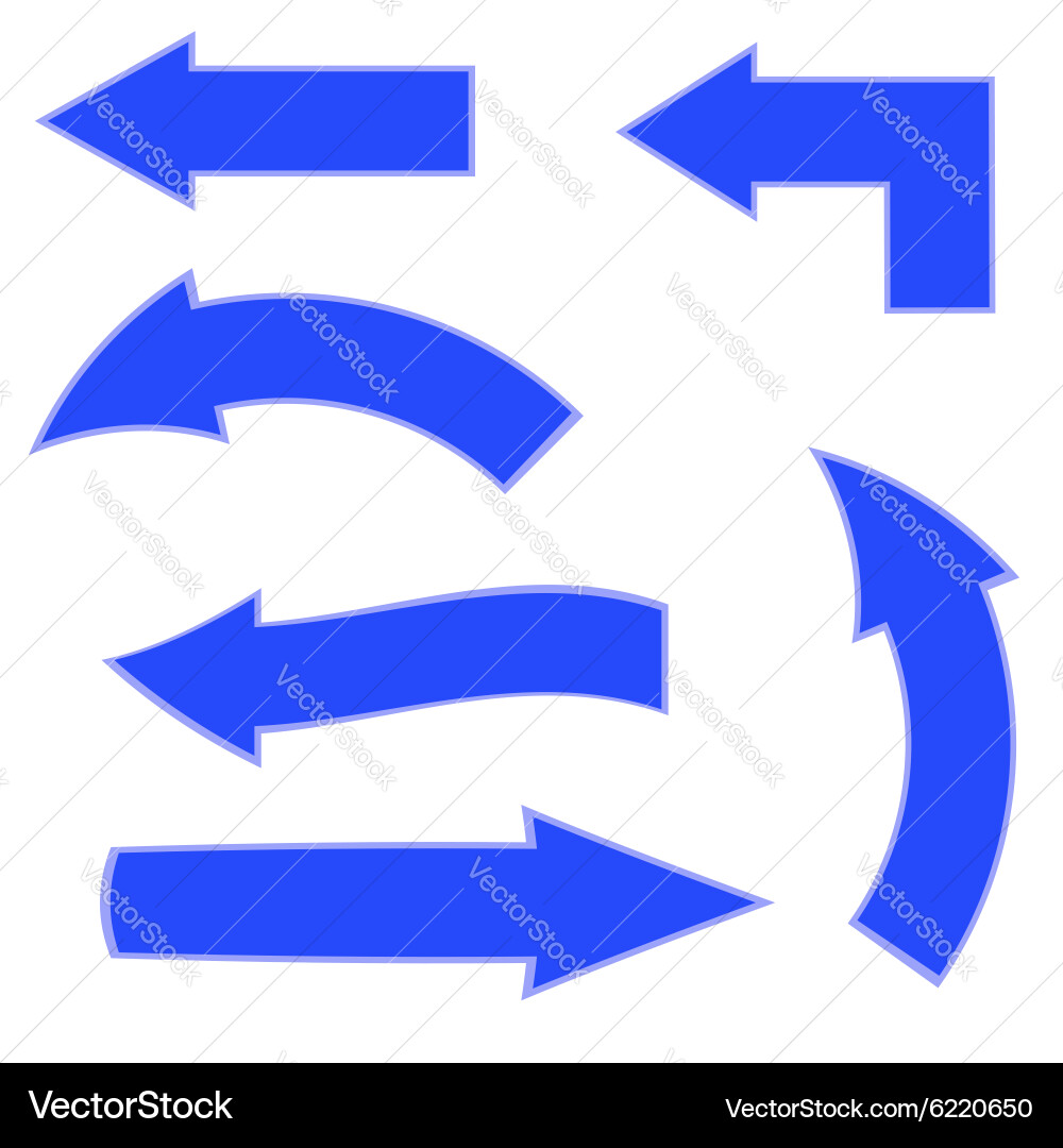 Set of blue arrows Royalty Free Vector Image - VectorStock