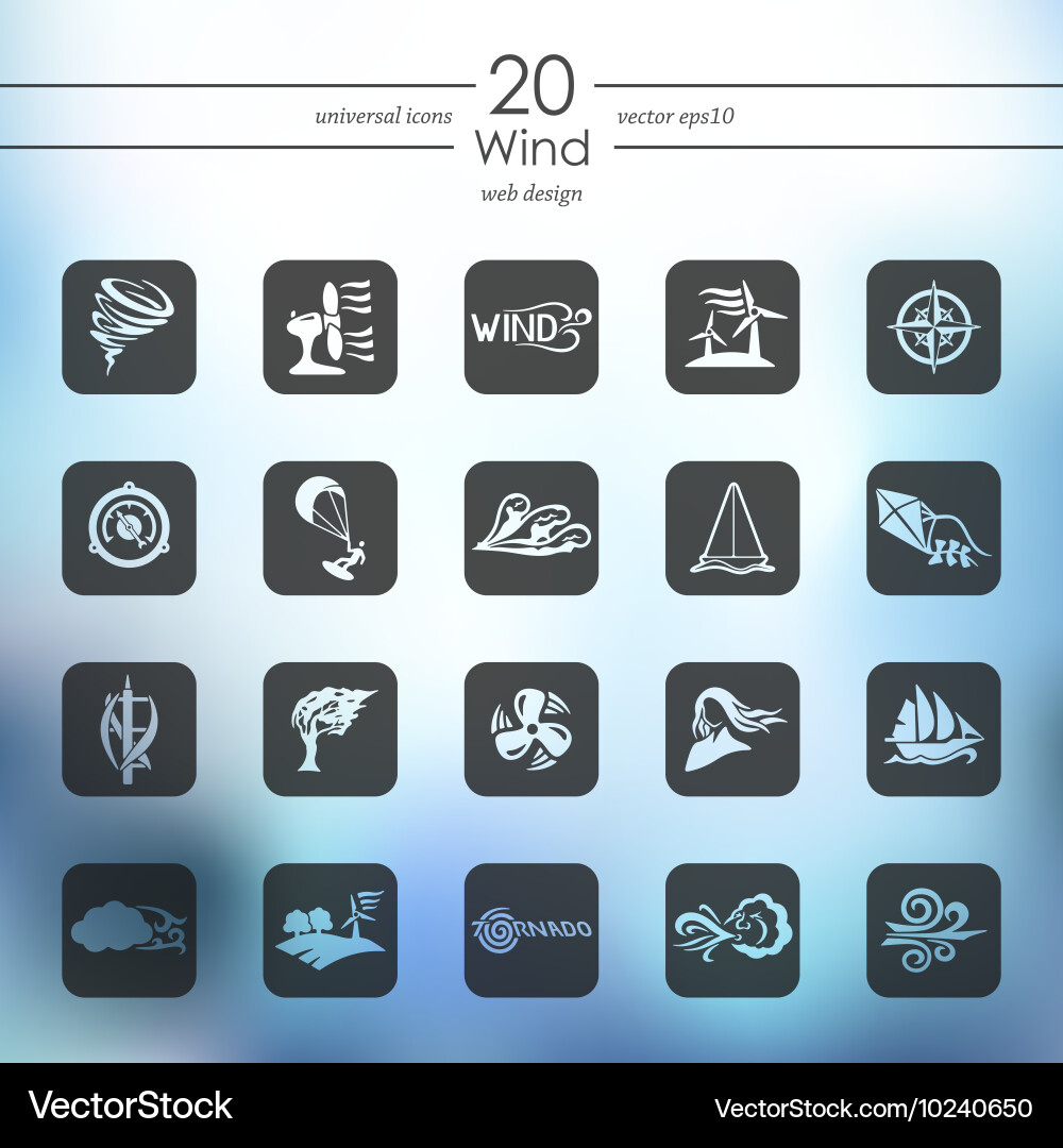 Set of wind icons Royalty Free Vector Image - VectorStock