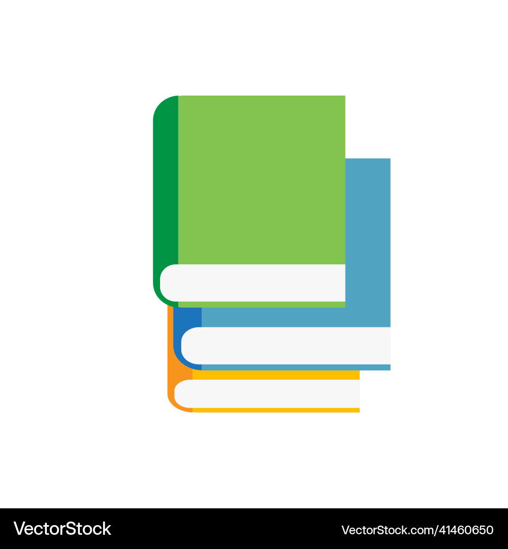 Stack of multi colored books simple cartoon icon Vector Image