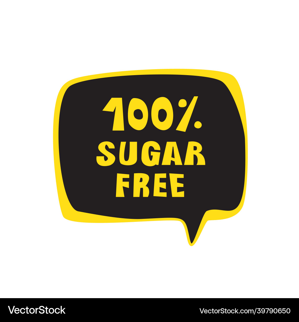 Sugar free text no lettering in bubble Royalty Free Vector