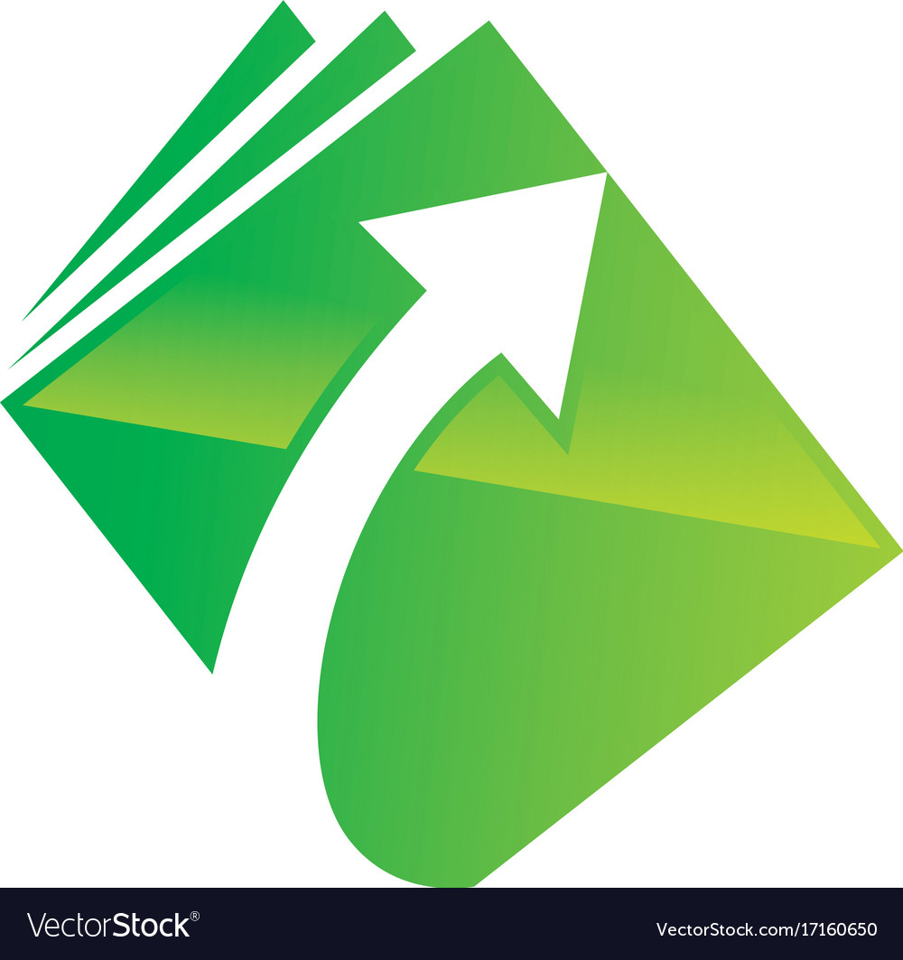 Upload arrow document data logo Royalty Free Vector Image