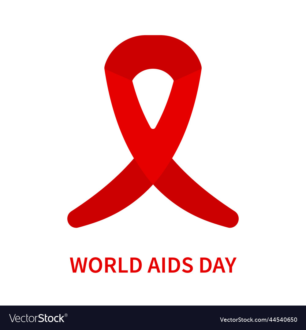World aids day red awareness ribbon poster Vector Image