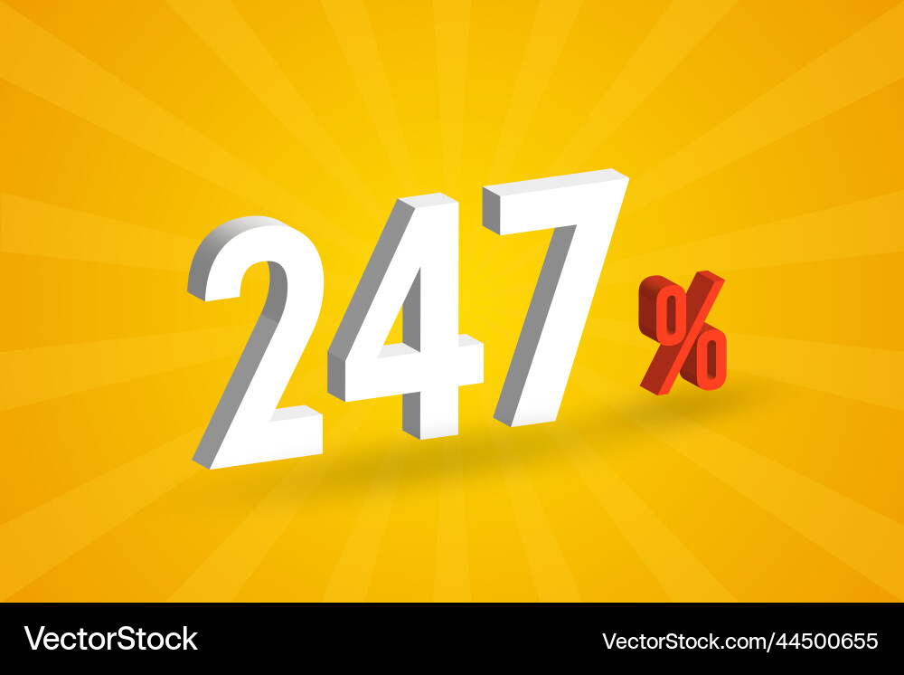 247 discount 3d text for sells and promotion Vector Image