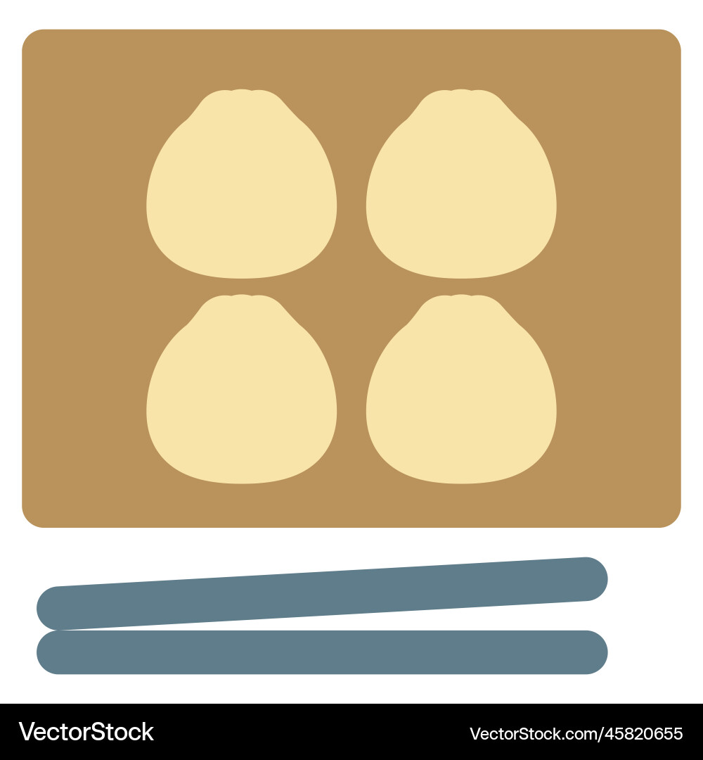 Chinese dish nikuman served with chopsticks Vector Image