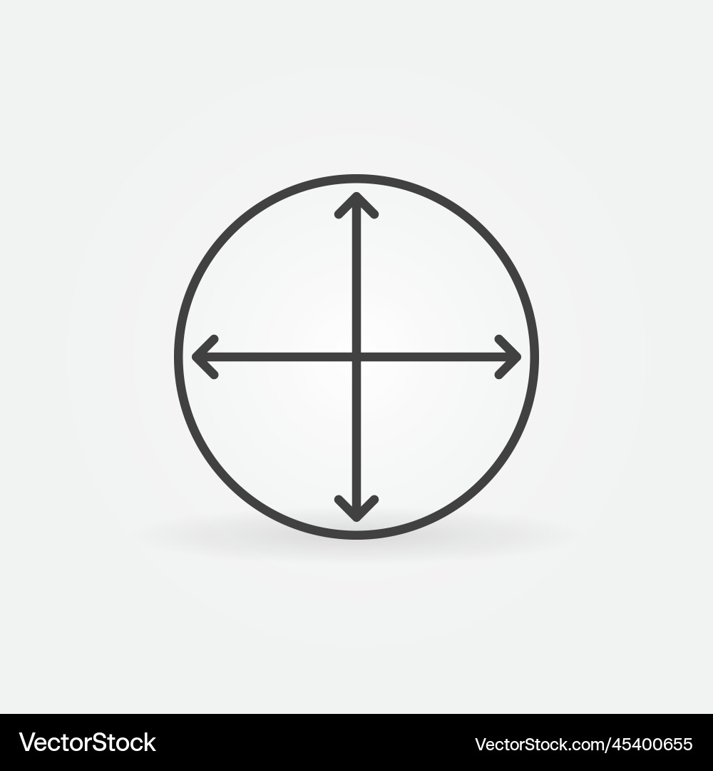 Circle area concept minimal line icon or symbol Vector Image