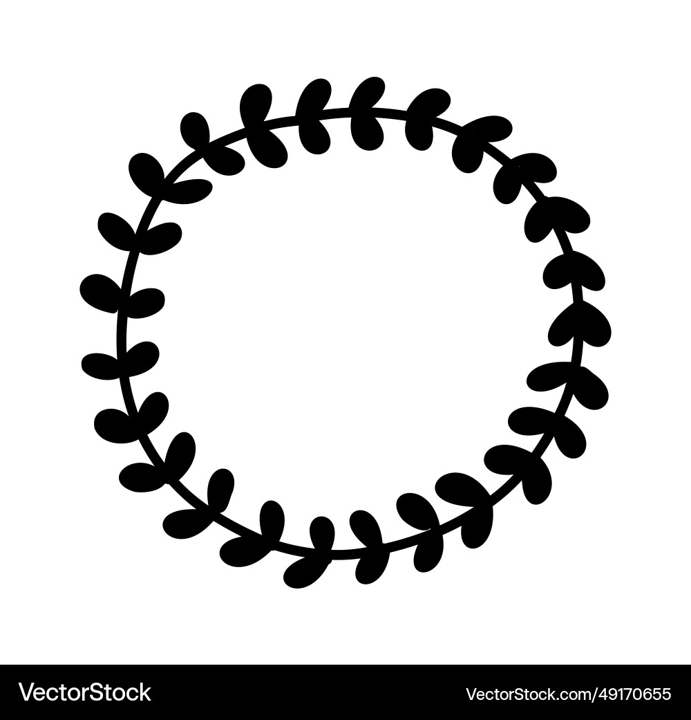 Circle floral wreath wedding round botanical Vector Image