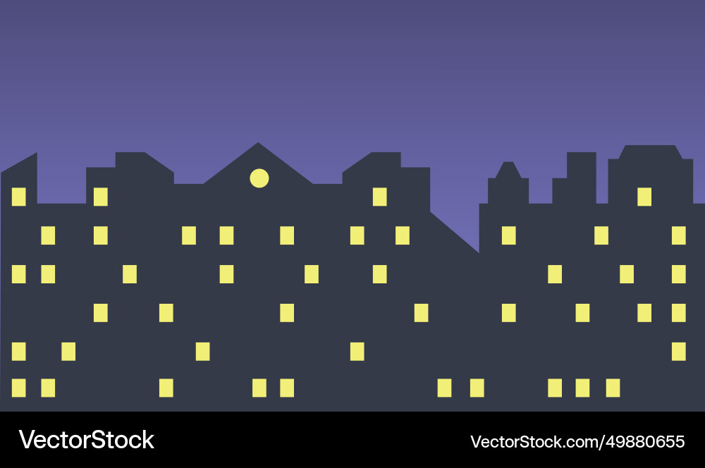City background in the evening panoramic design Vector Image