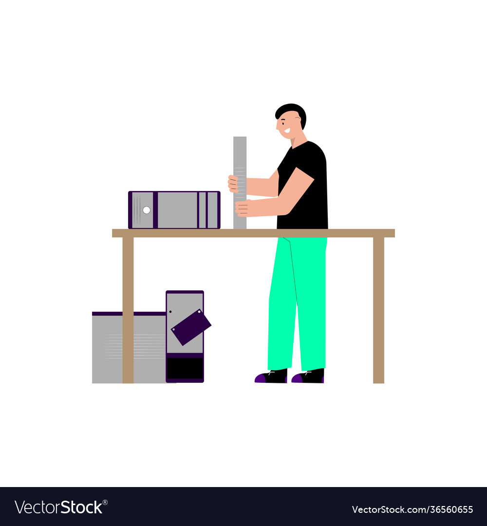 Computer build flat composition Royalty Free Vector Image