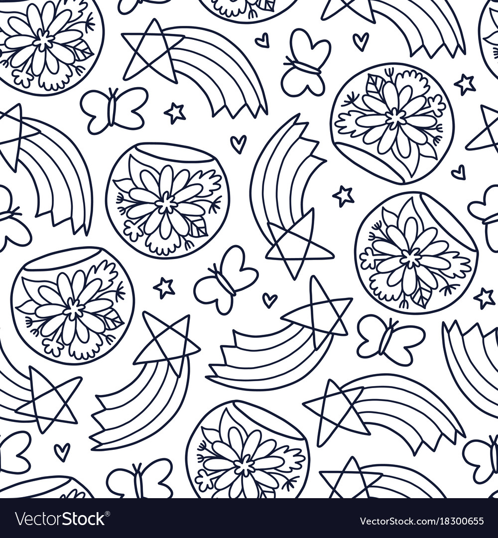 Doodles pattern Royalty Free Vector Image - VectorStock