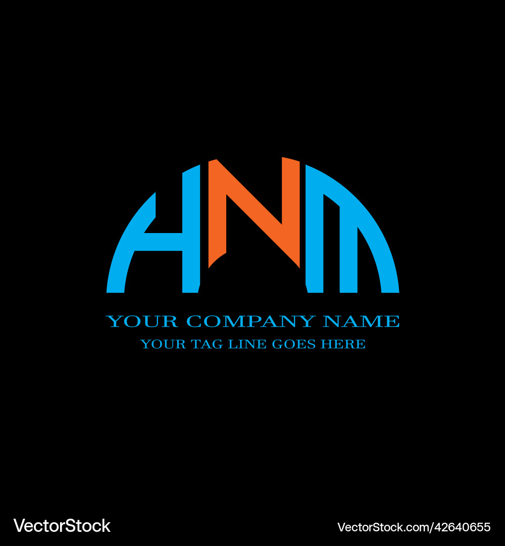 Hnm letter logo creative design with graphic Vector Image