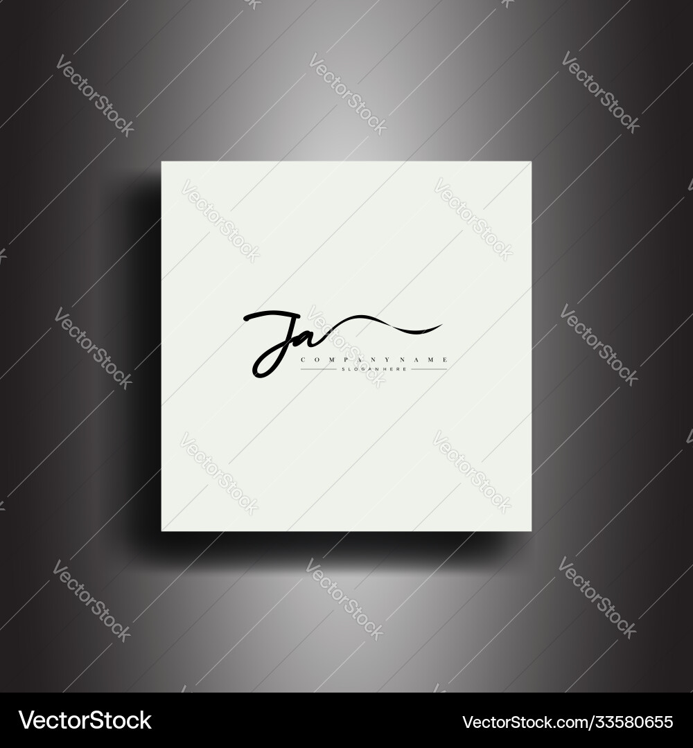 Ja signature style monogramcalligraphic lettering Vector Image