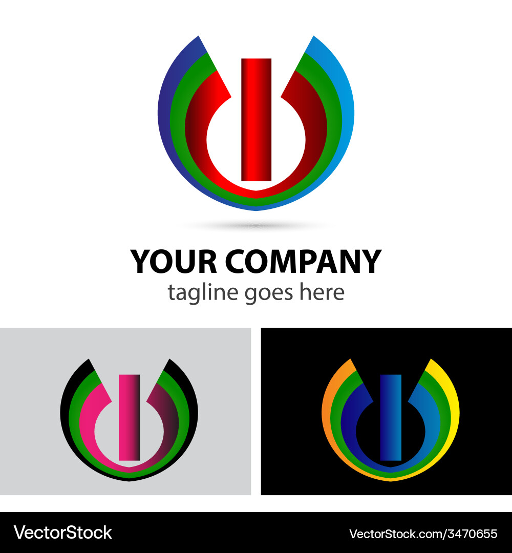 Logo letter i company design template Royalty Free Vector