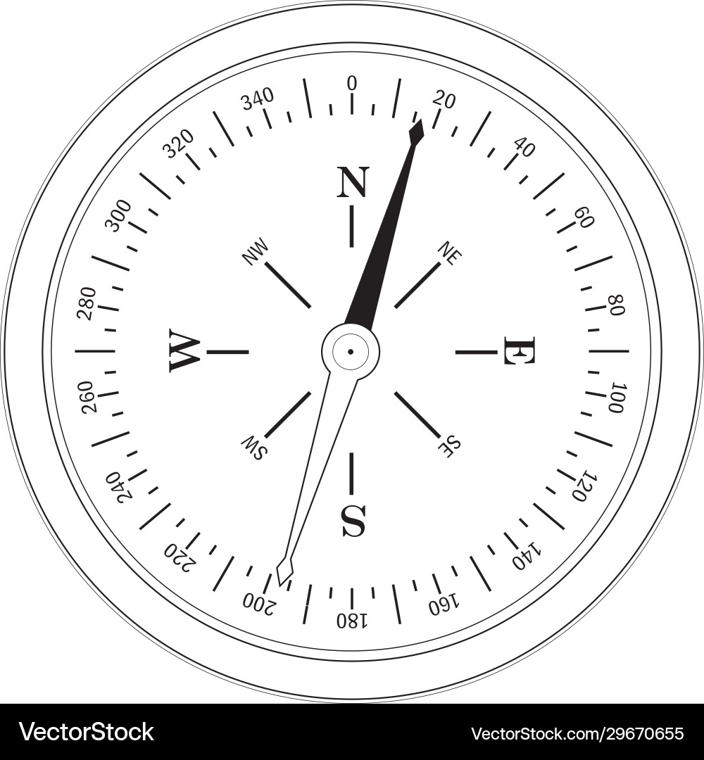 Navigational compass in retro style flat drawing Vector Image