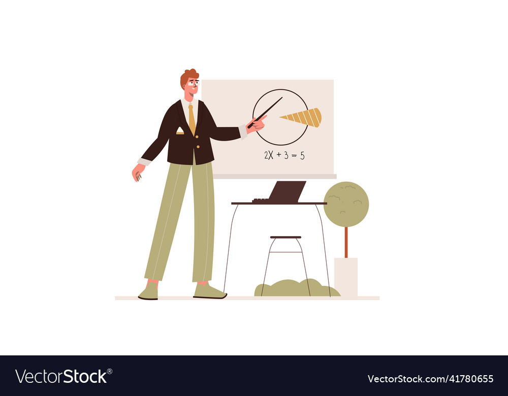 School teacher concept in flat design Royalty Free Vector