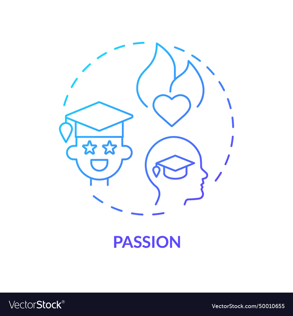Thin line simple gradient passion icon concept Vector Image