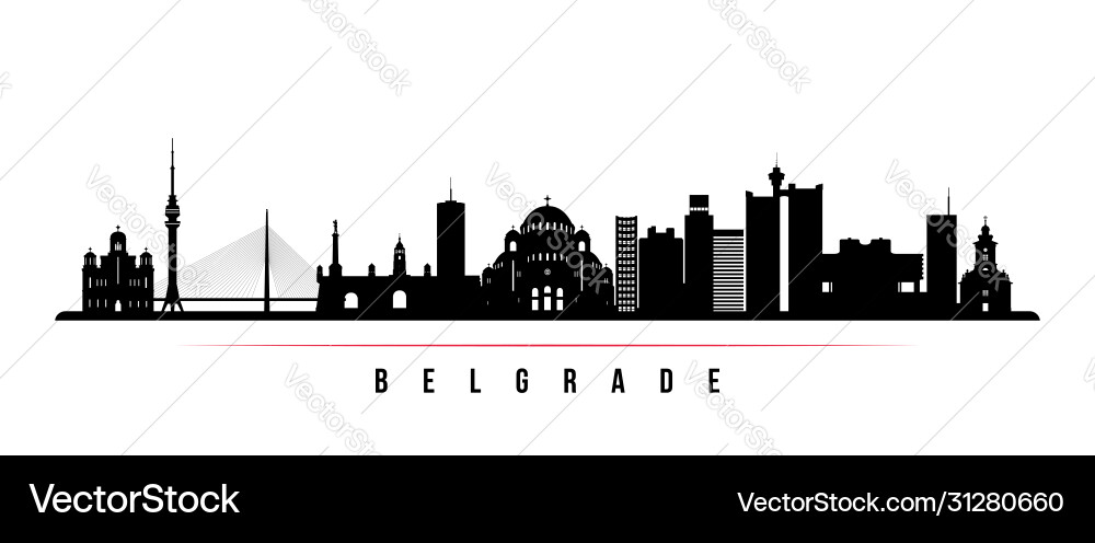 Belgrade skyline horizontal banner Royalty Free Vector Image