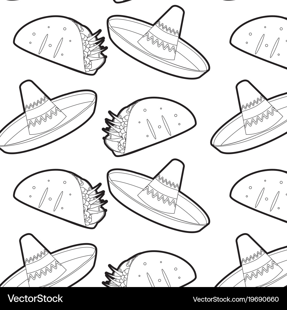 Burrito and hat design Royalty Free Vector Image
