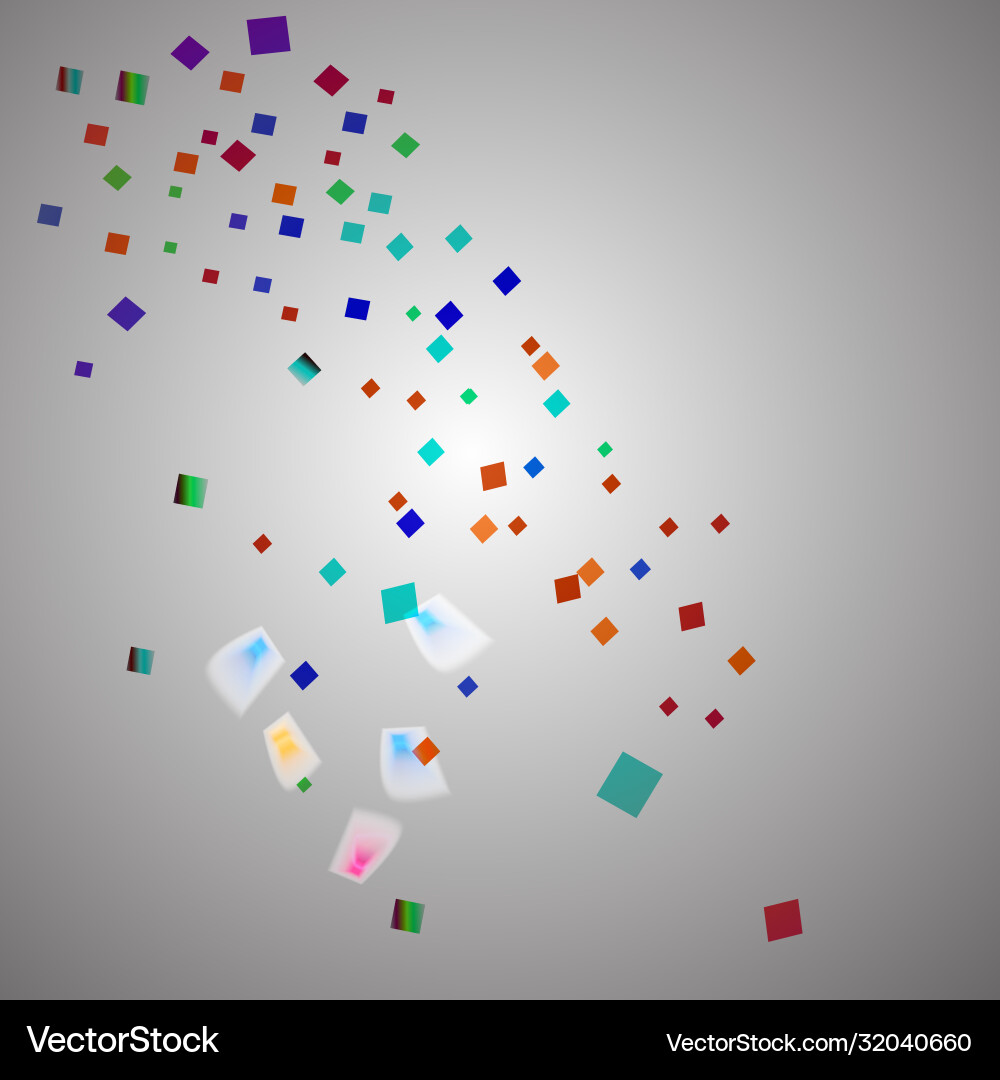 Colorful bright confetti isolated on transparent Vector Image
