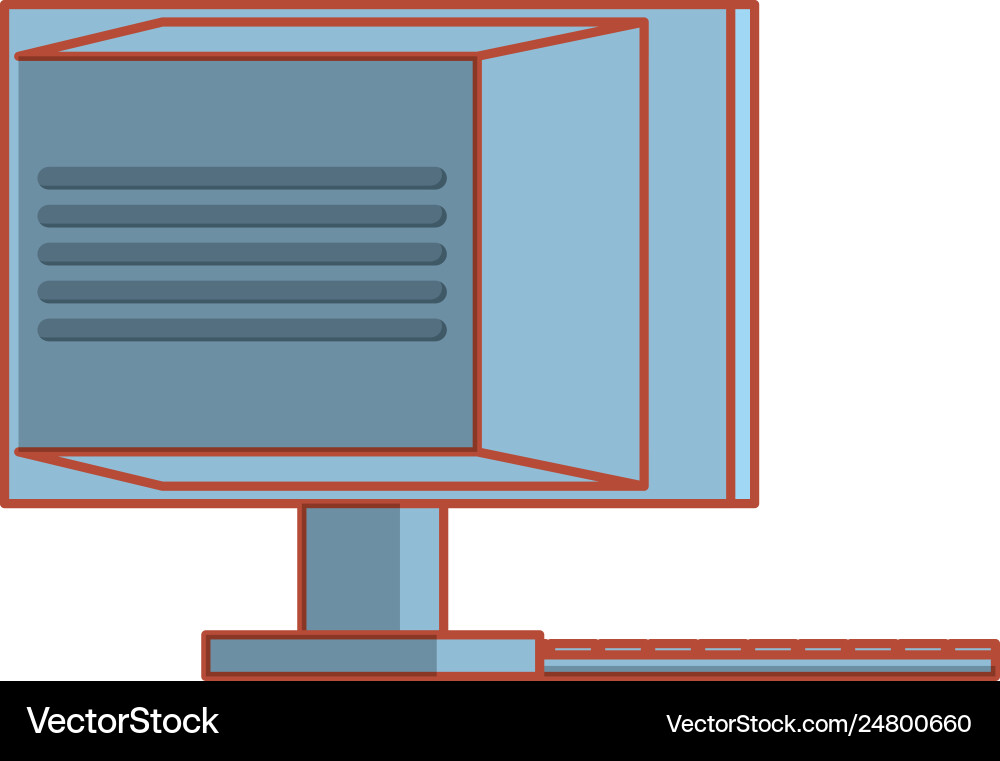 Computer monitor isolated icon Royalty Free Vector Image