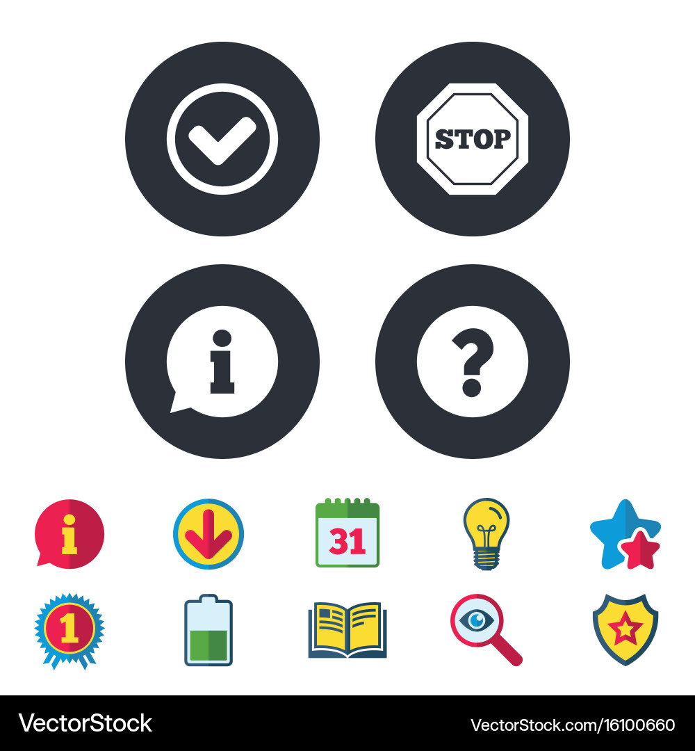Information icons stop prohibition symbol Vector Image