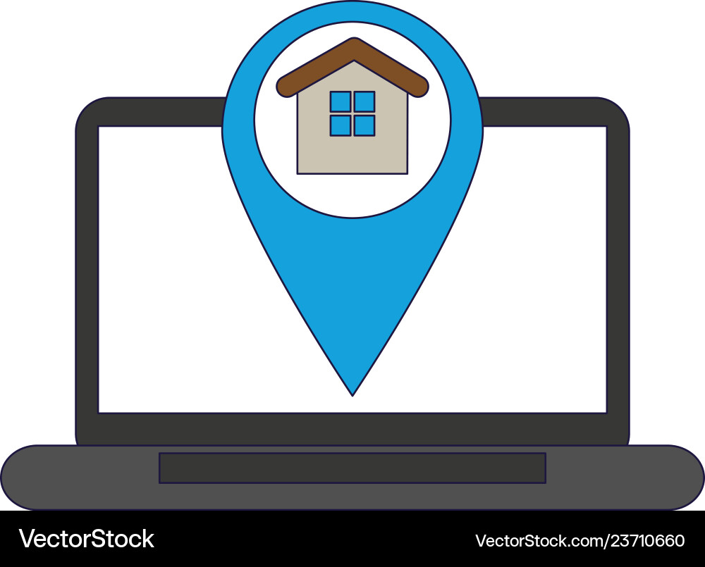 Real estate online blue lines Royalty Free Vector Image