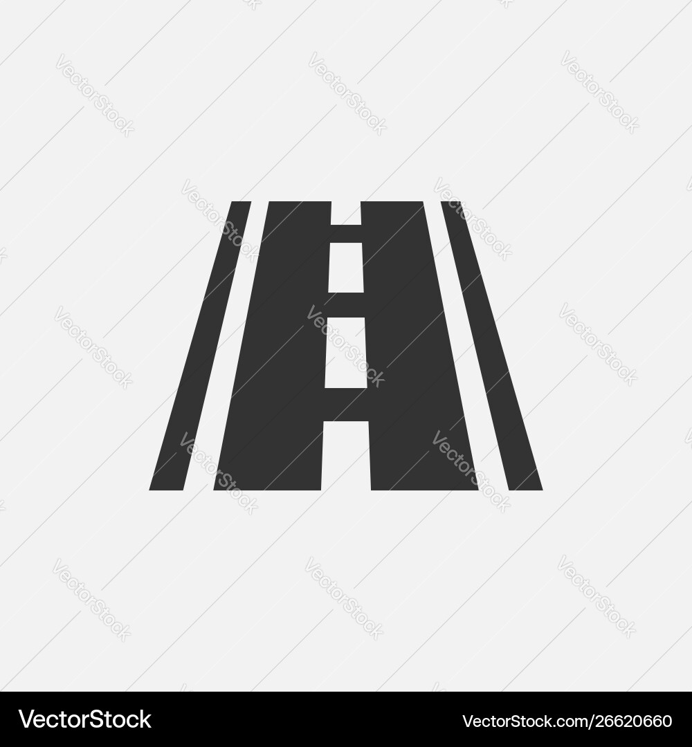 Road icon isolated on blue background Royalty Free Vector