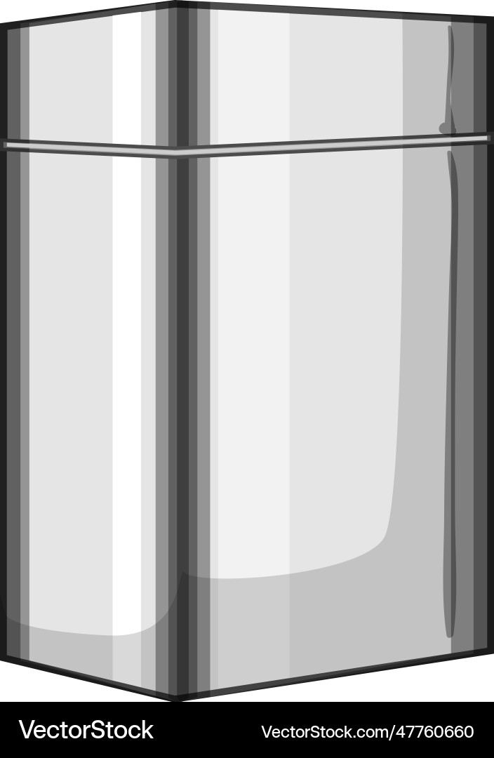Silver metal tin can cartoon Royalty Free Vector Image