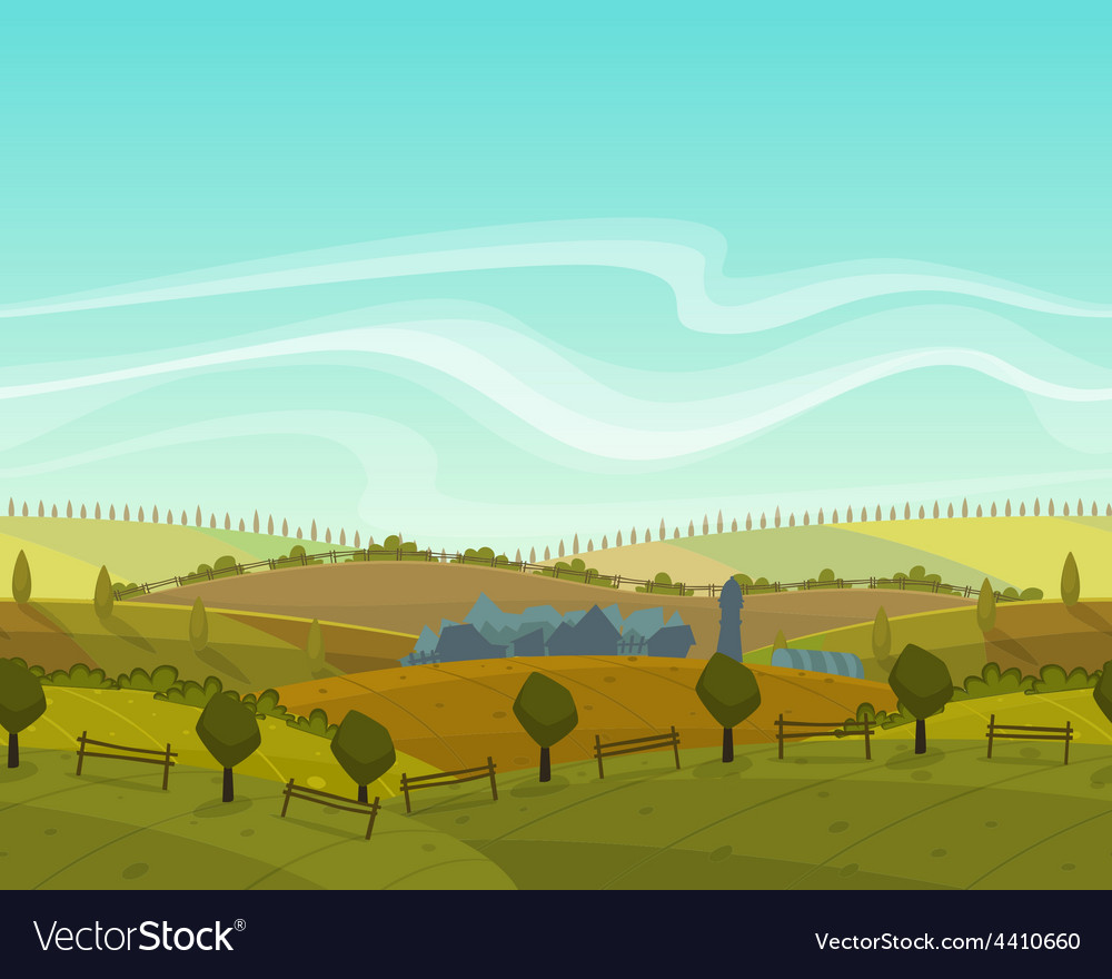 Spring seamless landscape background Royalty Free Vector