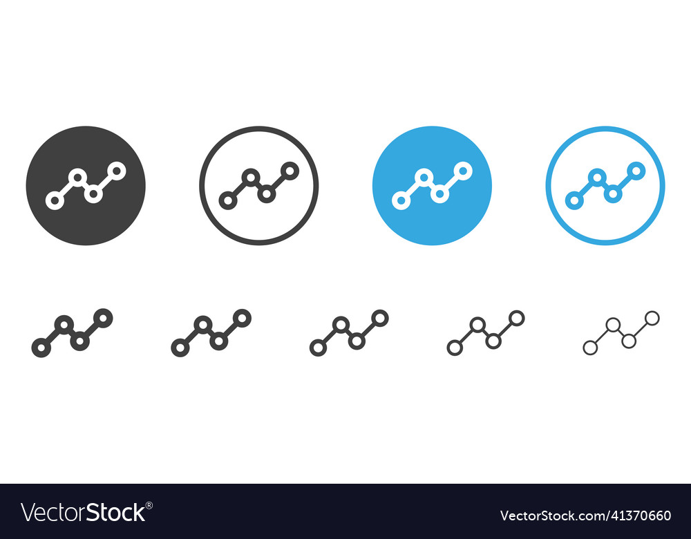 Statistic Chart Icon Increase Connection Vector Image