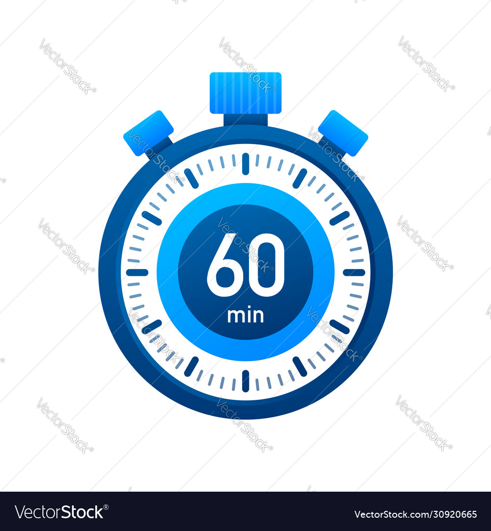 60 minutes stopwatch icon Royalty Free Vector Image 60 minutes stopwatch icon Royalty Free Vector Image