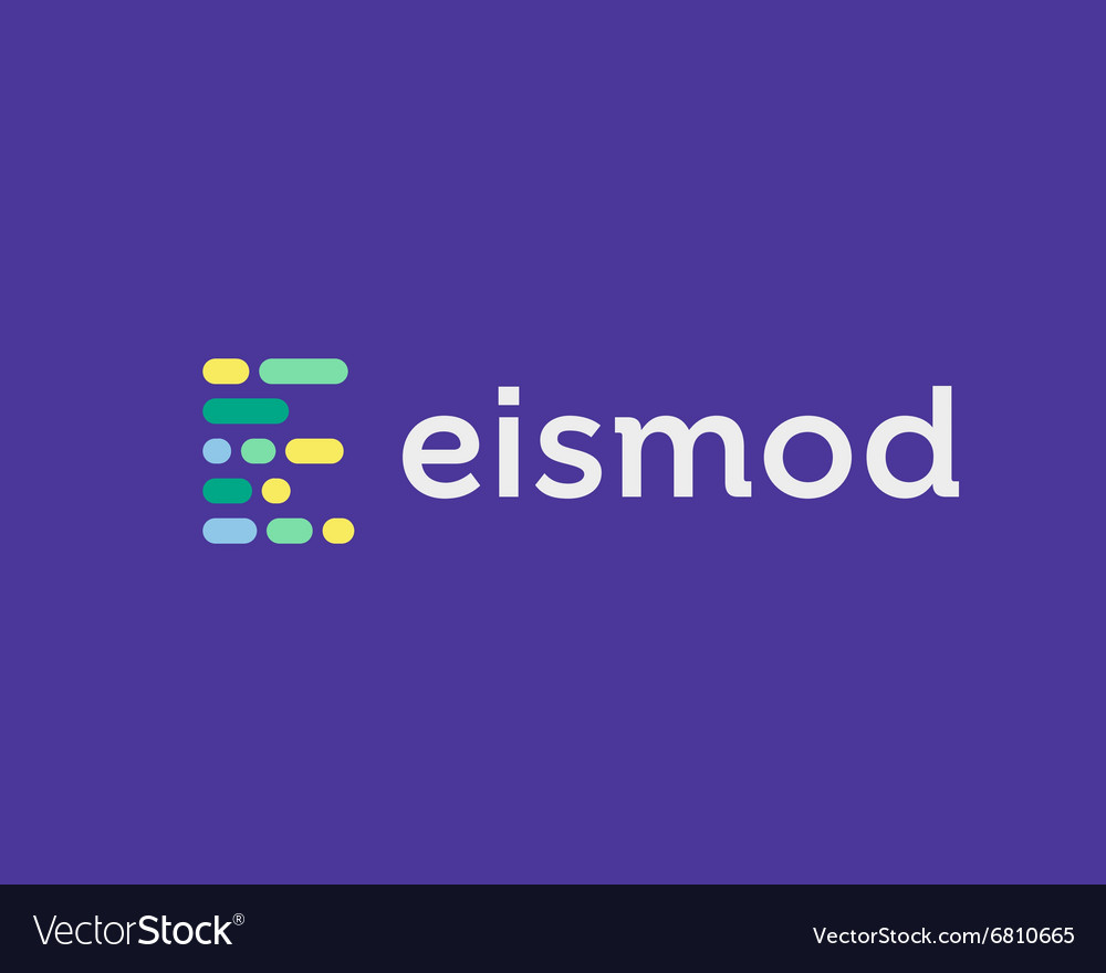 Abstract letter e logo dynamic code Royalty Free Vector