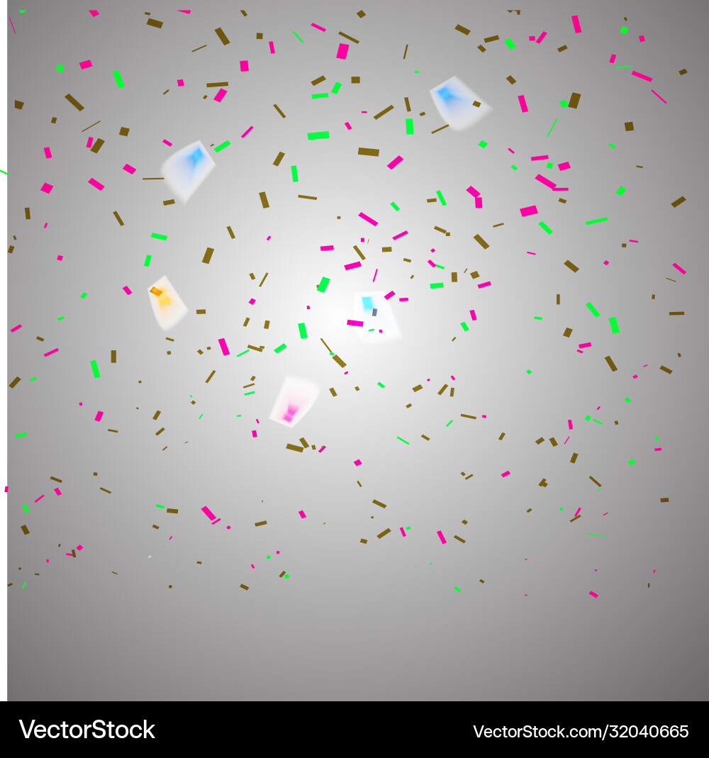 Colorful bright confetti isolated on transparent Vector Image
