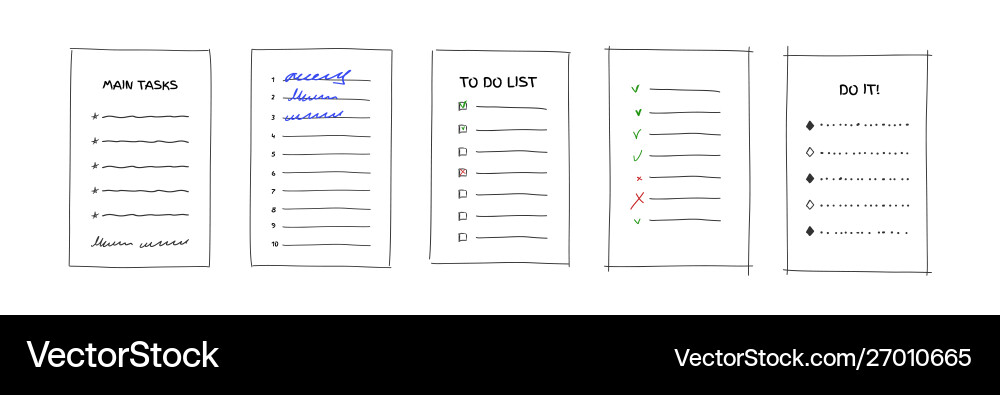 Doodle to do list template for bullit journal Vector Image