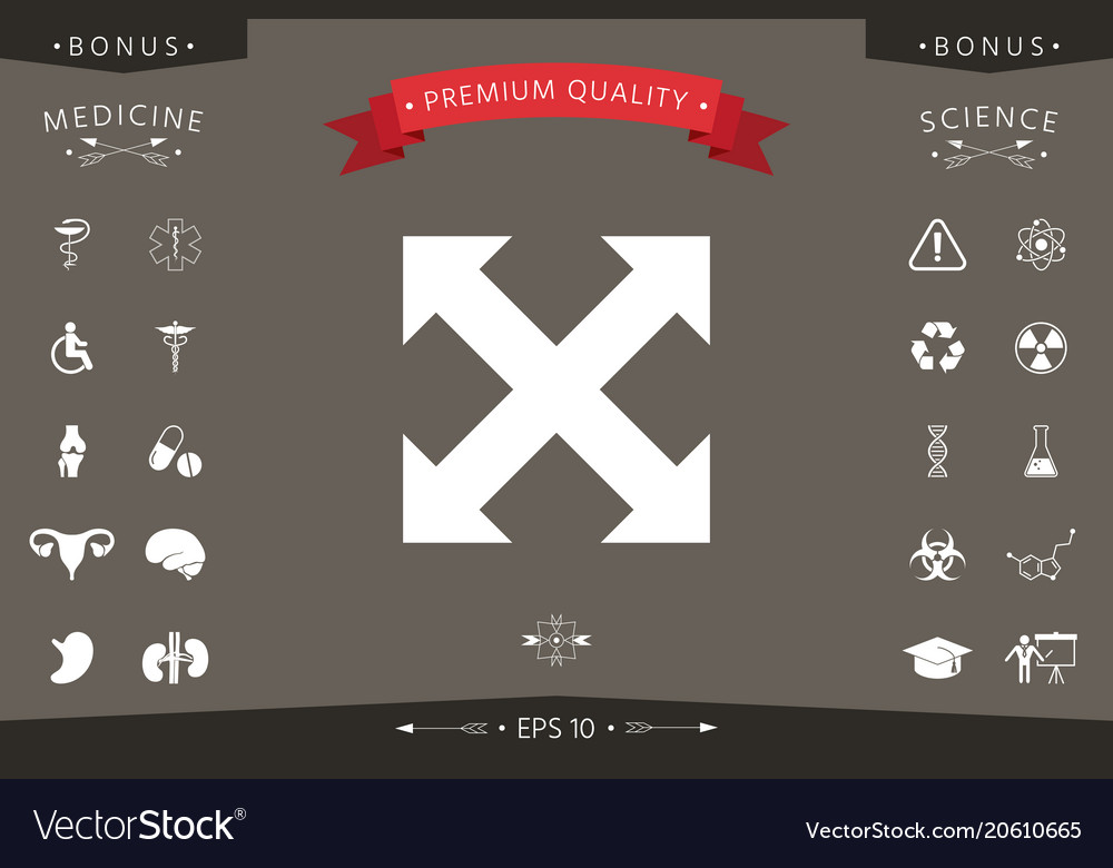 Extend resize enlarge icon Royalty Free Vector Image