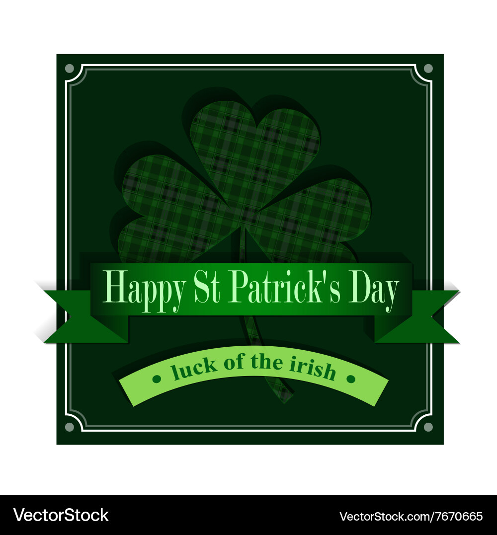 Happy saint patricks day greeting card Royalty Free Vector