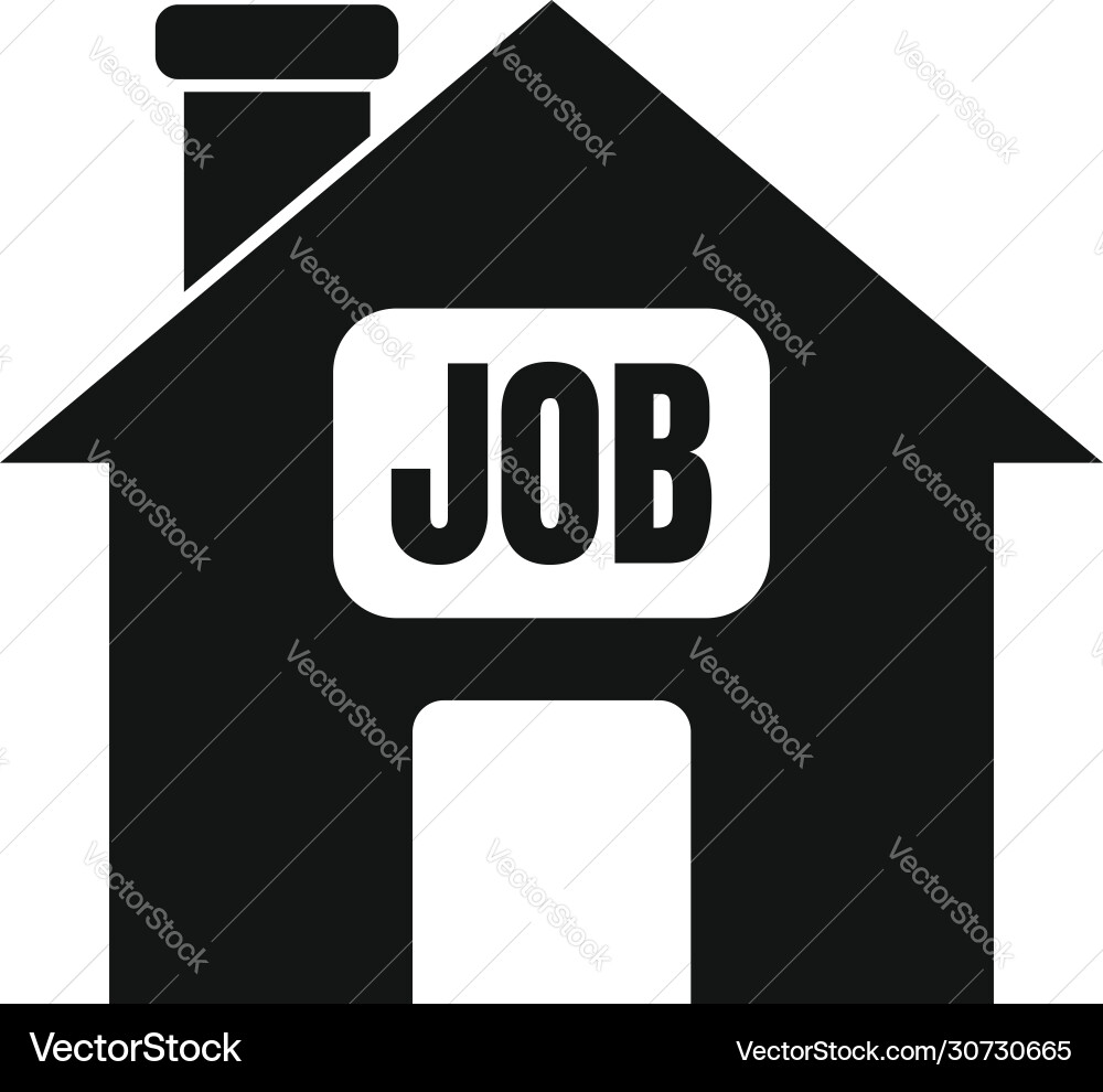 Job house icon simple style Royalty Free Vector Image