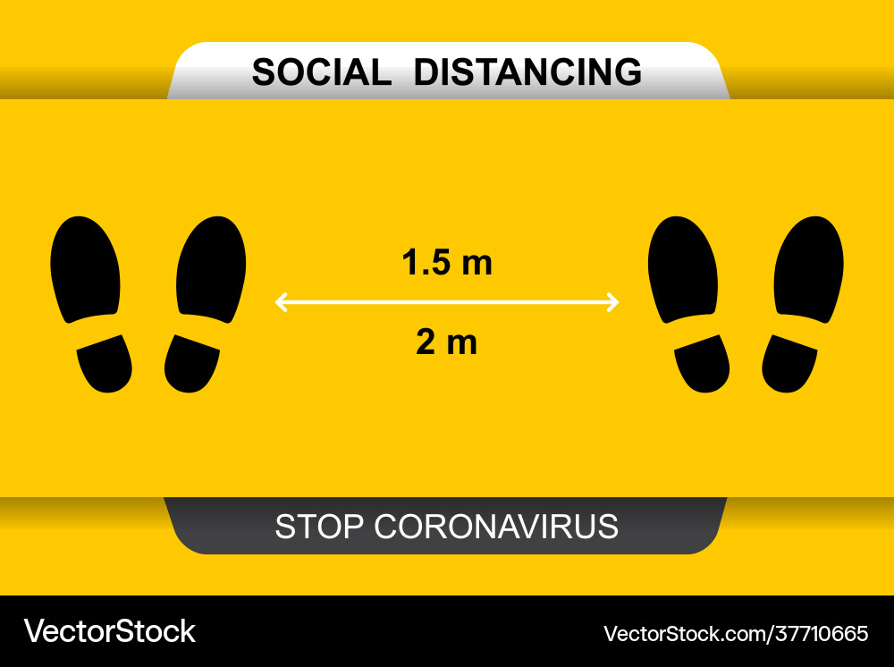Keep your distance 15 or 2m social distancing Vector Image