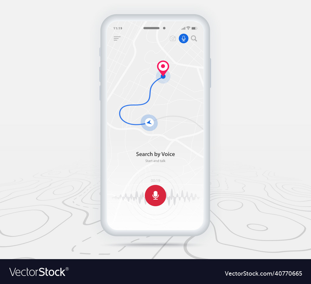 Map gps navigation ux ui concept smartphone Vector Image