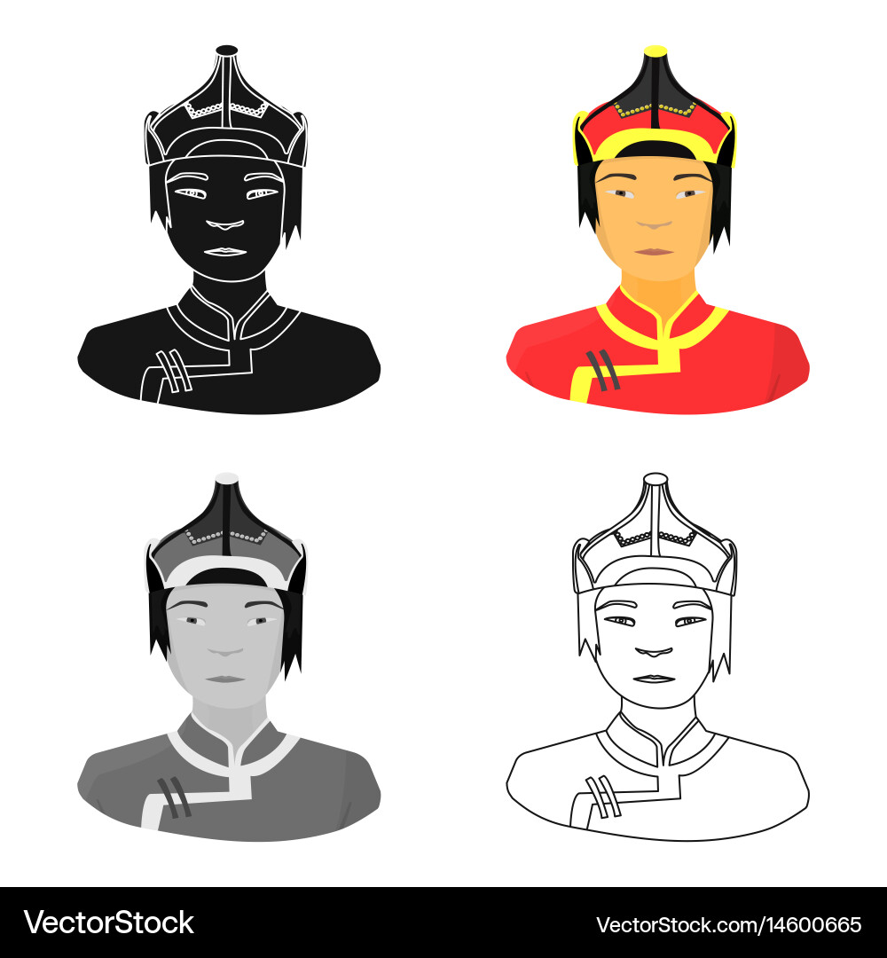 Mongols in the helmetmongolian national Royalty Free Vector