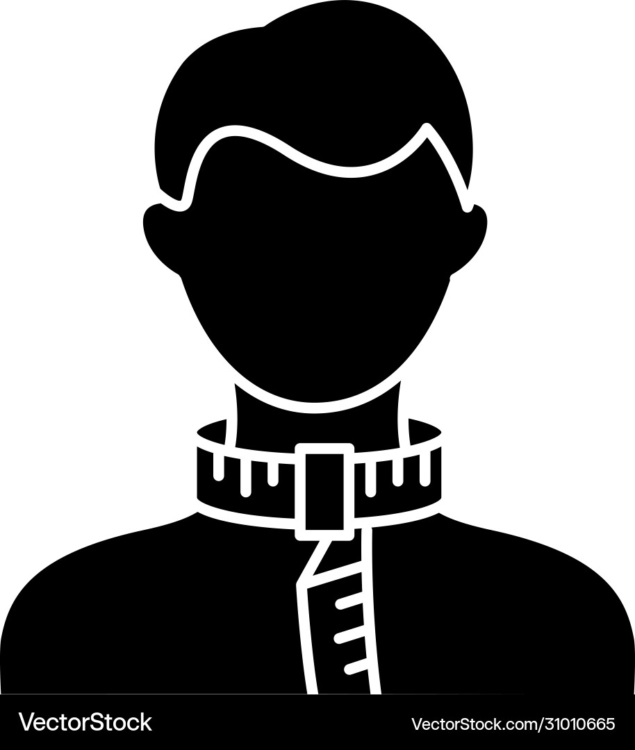 Neck circumference black glyph icon human body Vector Image