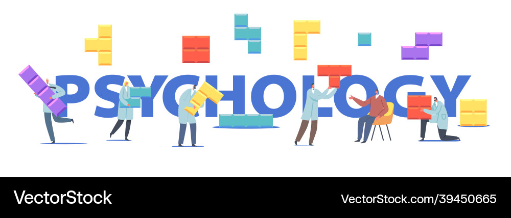 Psychology concept tiny psychologist doctor Vector Image